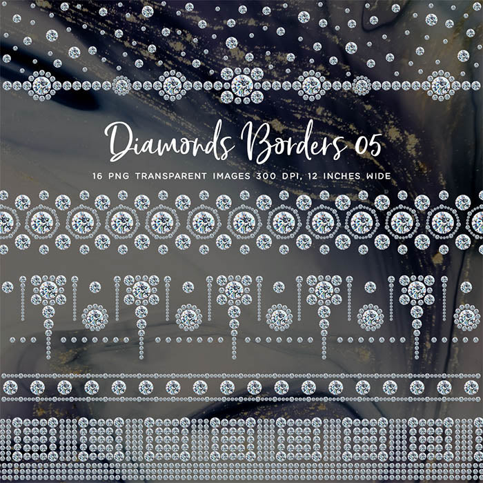 Silver Rhinestone Border