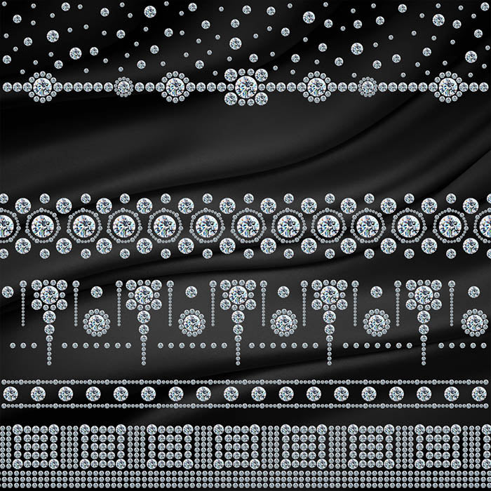 Silver Rhinestone Border