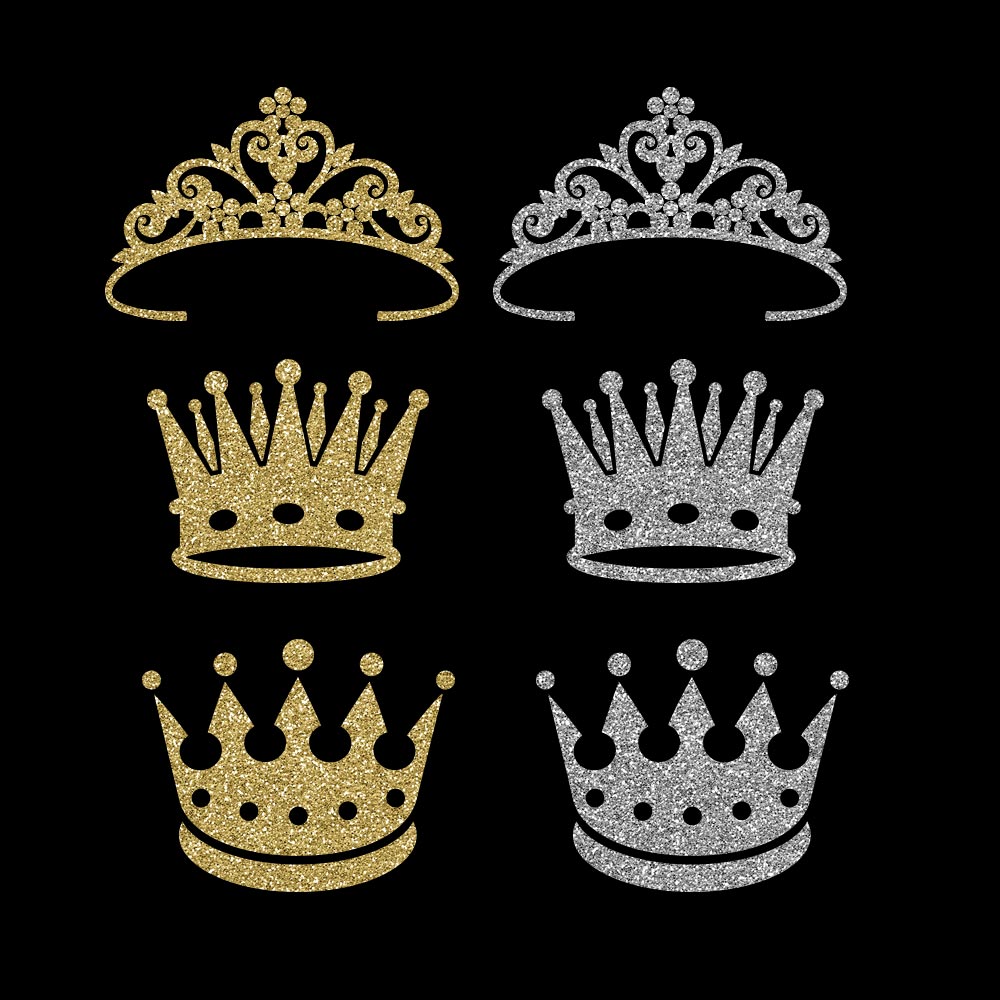 Crowns 8 Different Crowns Gold & Silver Glitter - PNG Transparent Imag ...