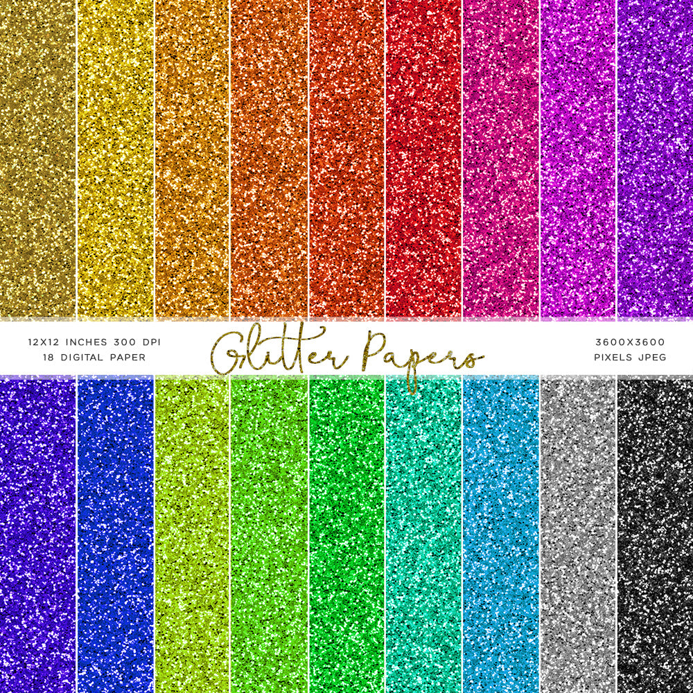 Glitter Paper Rainbow Colors - for Text, Objects Backgrounds Instant D ...