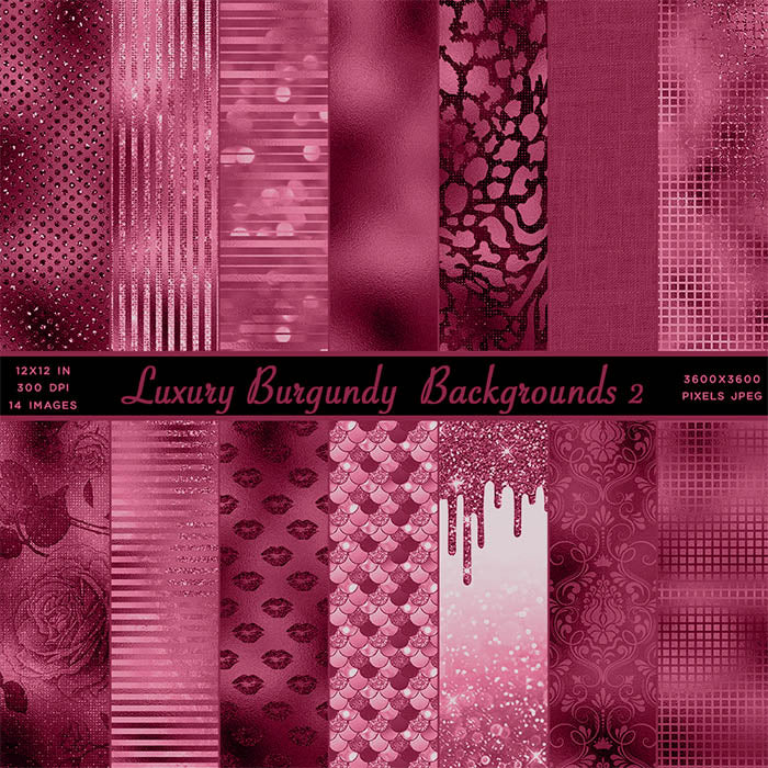 Luxury Burgundy Backgrounds Vol2 Glitter Foil Texture Digital Paper ...